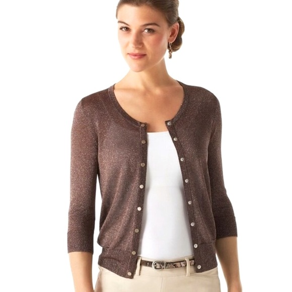 White House Black Market | Sweaters | Whbm Semisheer Espresso Shimmer ...